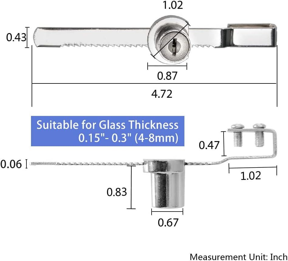 Lot of 100 Sliding Glass Door Ratchet Lock Showcase Display Jewelry ...