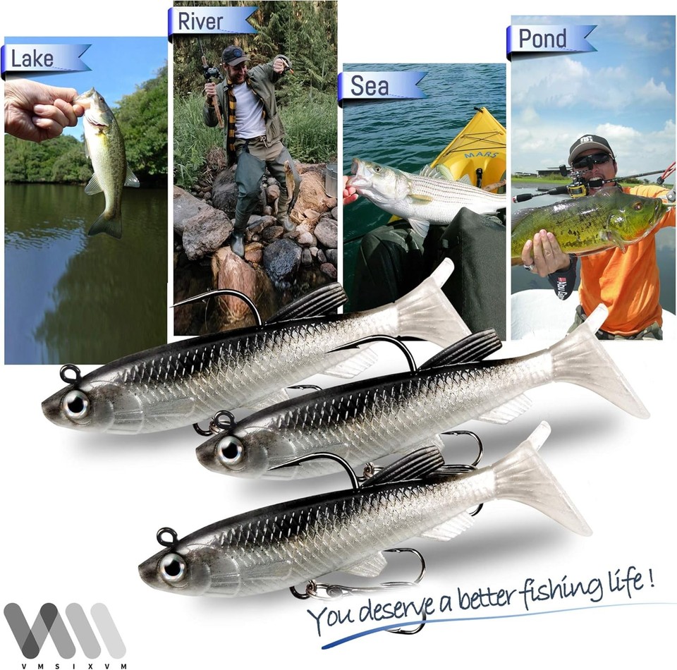 20pcs Soft Lead Bait Fishing Lures Plastic Artificial Bait Sink Soft ...