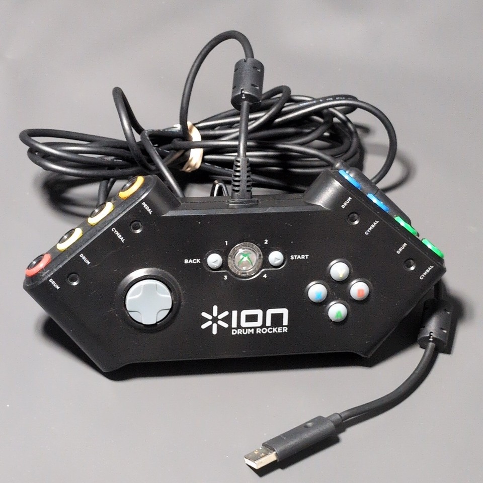 Rock Band ION Drum Rocker XBOX 360 Wired Drum Set + Guitar Hero ...