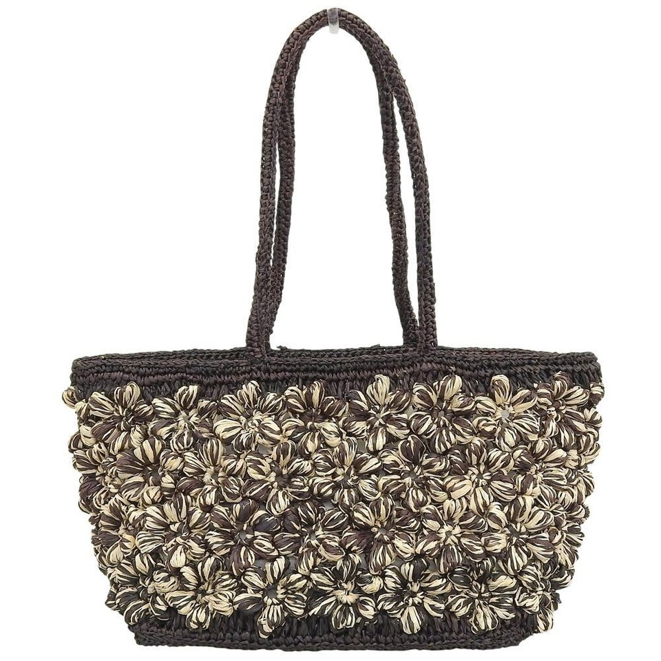 Borsa a mano Sophie Digard intrecciata in rafia marrone beige da donna ...