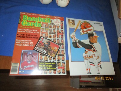1984 Cal Ripken Baltimore Orioles Baseball Program + Baseball Card Magazine | eBay