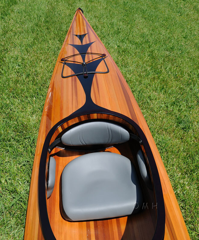 Cedar Wood Strip Built Kayak 17' w/ Black Arrows Canoe Boat Woodenboat ...