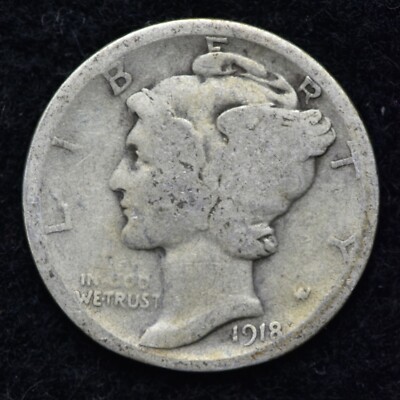 1918-D Mercury Silver Dime GOOD / VG FREE SHIPPING | eBay