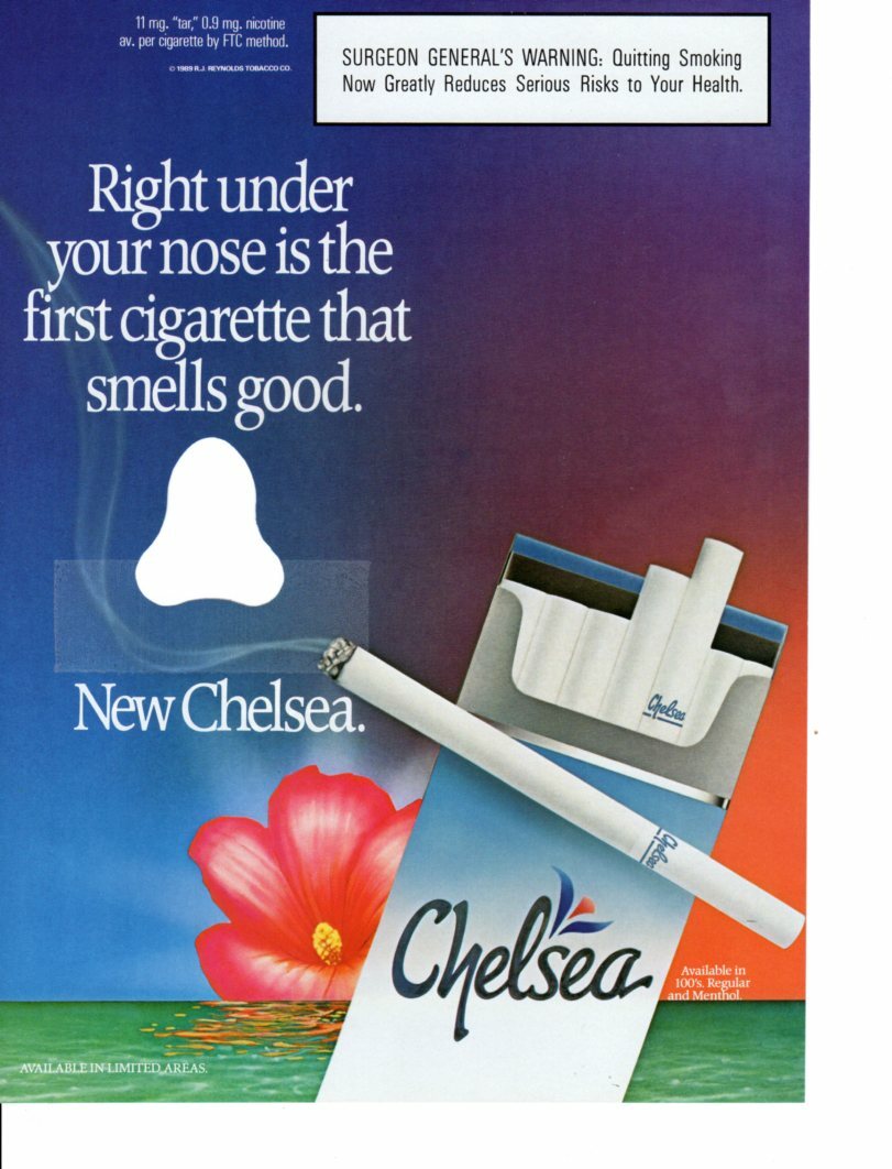 Vintage print ad Tobacco Cigarettes CHELSEA Right Under Your Nose cut ...