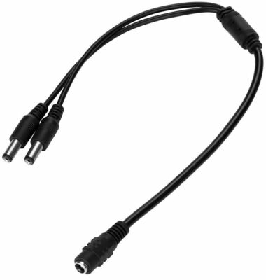 DC Power Splitter Female Barrel Jack to 2x Male Plug Connector Cable 2 ...