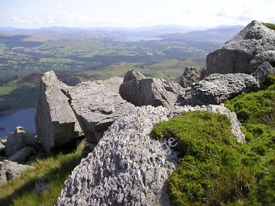 Photo 6x4 Rock outcrop on Moel yr Hydd Tanygrisiau Trawsfynydd in the ...