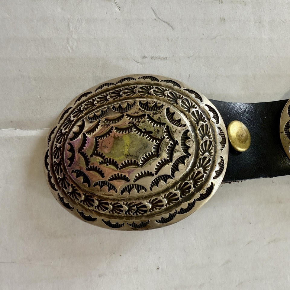 NAVAJO CONCHO BELT 925 STERLING SIGNED "BB" BERNICE BONNEY 1980s - 40 ...