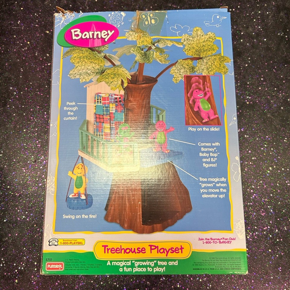 Vintage 1996 Playskool Barney Treehouse Playset With New Open Box | eBay