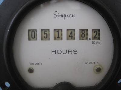 6197 Simpson Elapsed Time Meter 60 Cycle 125 VDC GUC | eBay