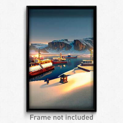 Pixel Art Poster - Arctic Harbour (8 Bit Psychedelic Trippy Video Game ...