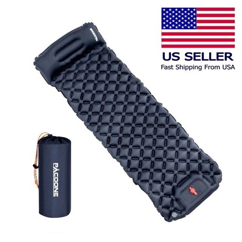 Inflatable Sleeping Pad Lightweight Camping Hiking with Built In Pump ...
