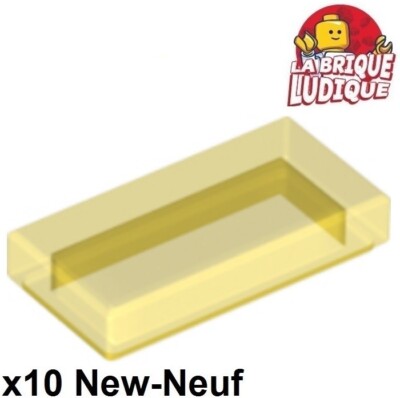 LEGO 10x Tile Plate Smooth 1x2 With Groove Yellow Clear/Trans Yellow ...