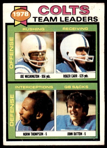 1979 Topps Joe Washington/Roger Carr/Norm Thompson/John Dutton Football ...