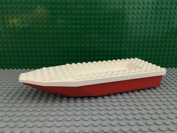 LEGO Fire 327 Boat Hull 22 X 8 X 2 1/3 Red & White From Set 6429 Blaze ...