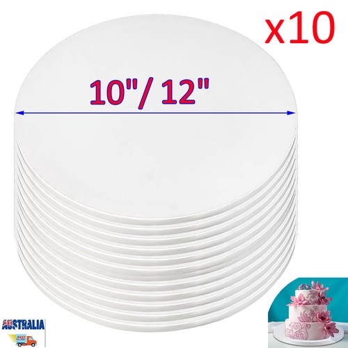 10X Masonite Cake Board 5mm Round White 10”12”Inch Bulk Cake Boxes ...