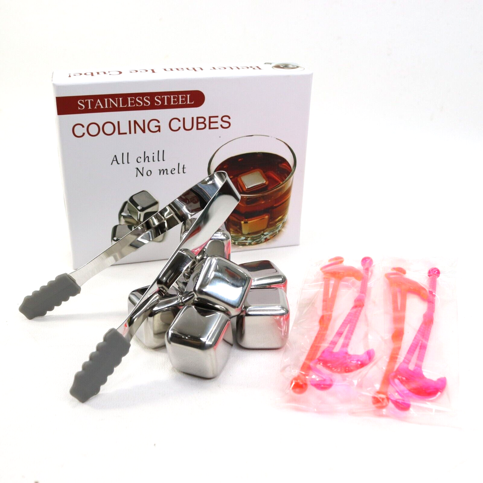 Cooling Cubes Stainless Steel Ice Cubes Set of 8 Reuseable Washable ...