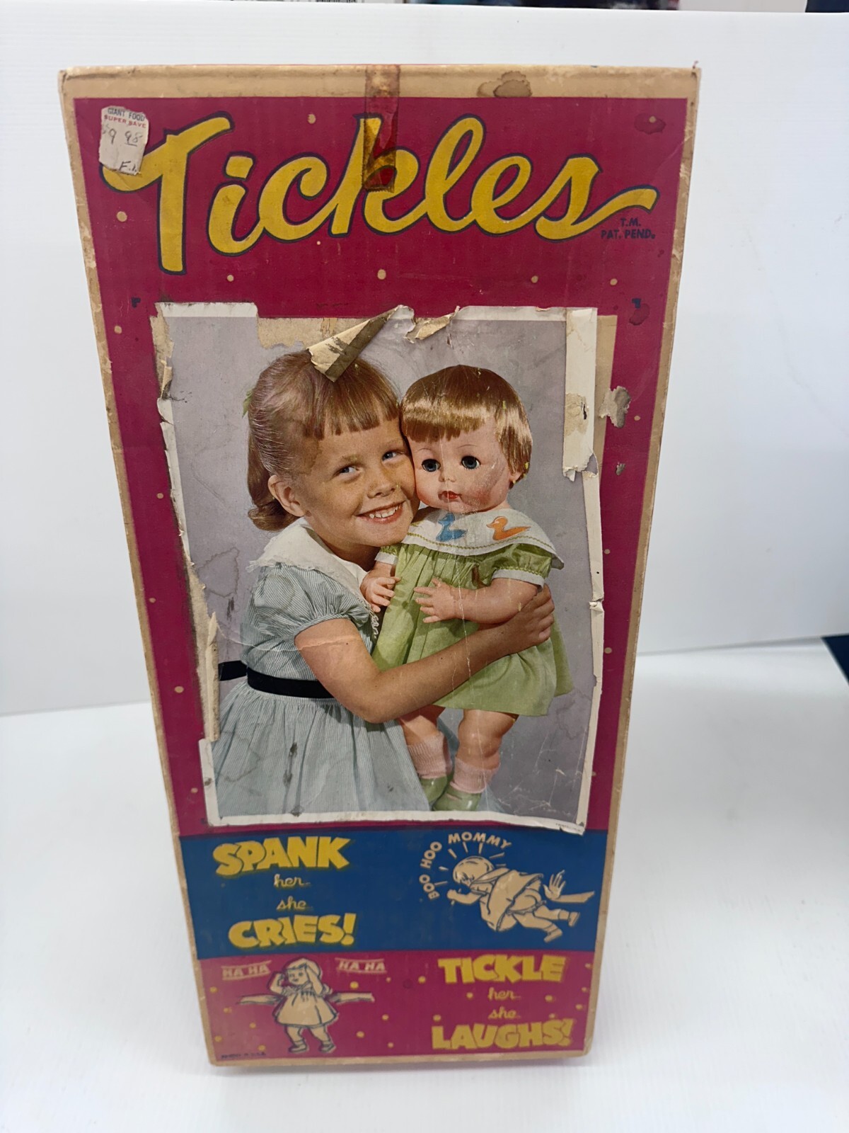 VTG Tickles Doll By Deluxe 1963 w Original Box Automatic Voice System ...
