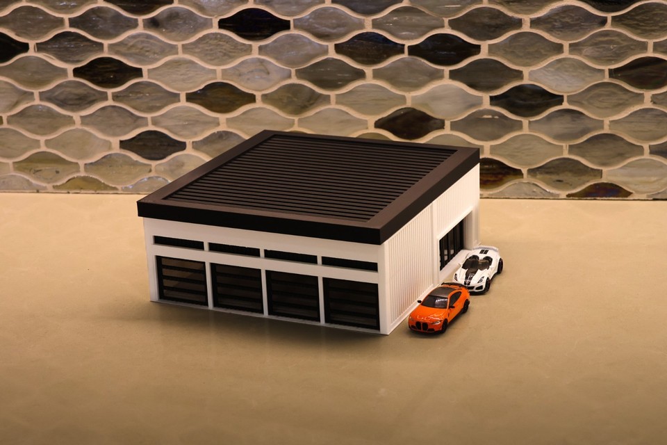 1/64 Scale White Warehouse Diorama Building – Diecast Car Display for ...