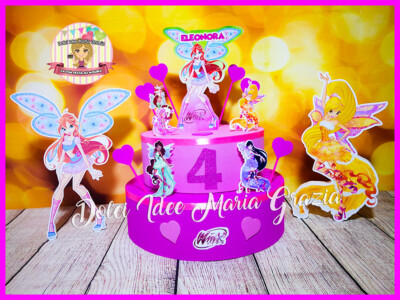 TORTA Compleanno Personalizzato Festa WINX con nome ed età SCENOGRAFICA ...