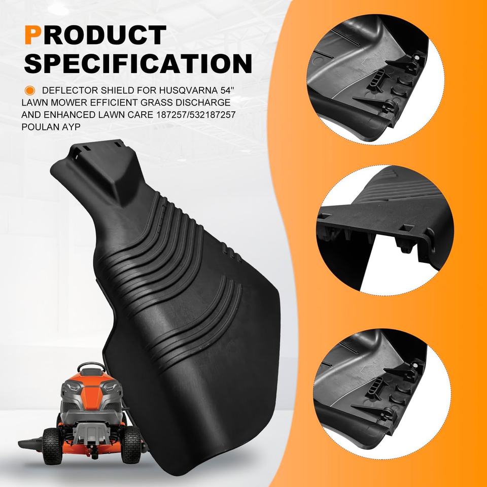 Deflector Shield for 54" Lawn Mower - Fits Various Brands 187257/ ...