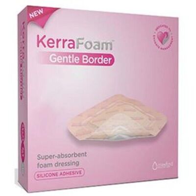 IND KerraFoam Silicone Retention Absorbent Dressing, Gentle Border, 5 ...