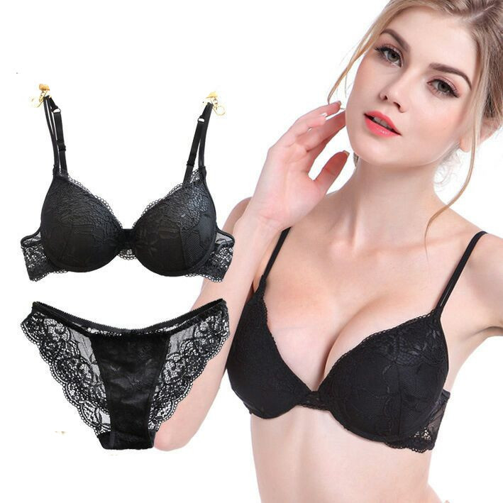 Women Lace Bra Set Push Up Bra Sexy Lace Briefs Lingerie Comfortable