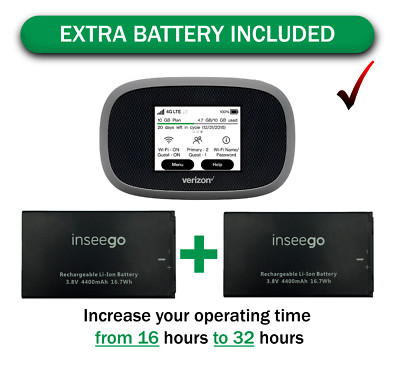 UNLOCKED INSEEGO MIFI 8800L LTE Mobile Hotspot VERIZON | EXTRA BATTERY ...