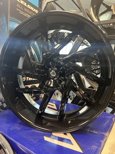 26x10 LEXANI SENNA GLOSS BLACK RIMS CADILLAC ESCALADE CHEVY TAHOE GMC ...