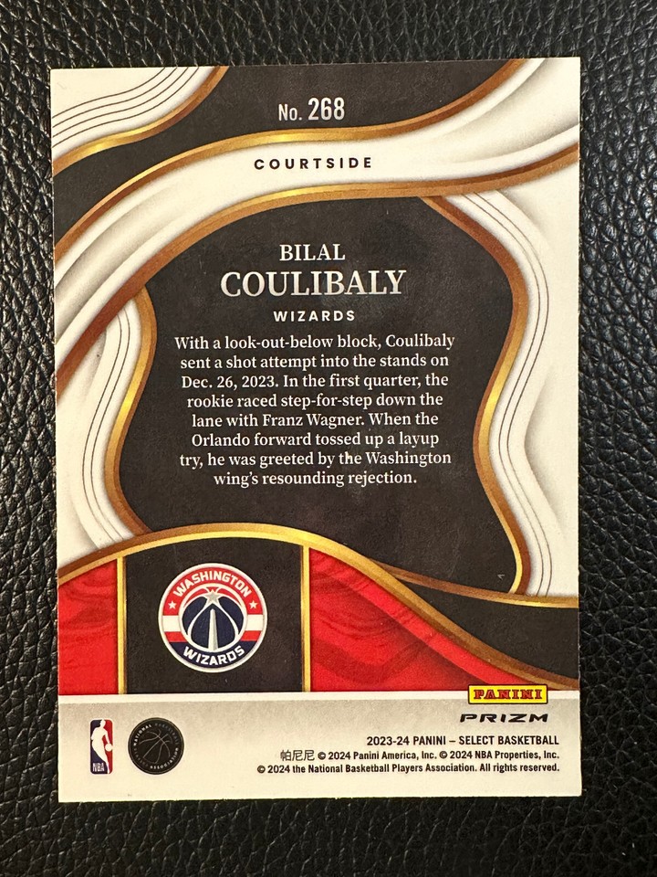 2023 Panini Select Elephant Prizm Courtside #268 Bilal Coulibaly SP ...