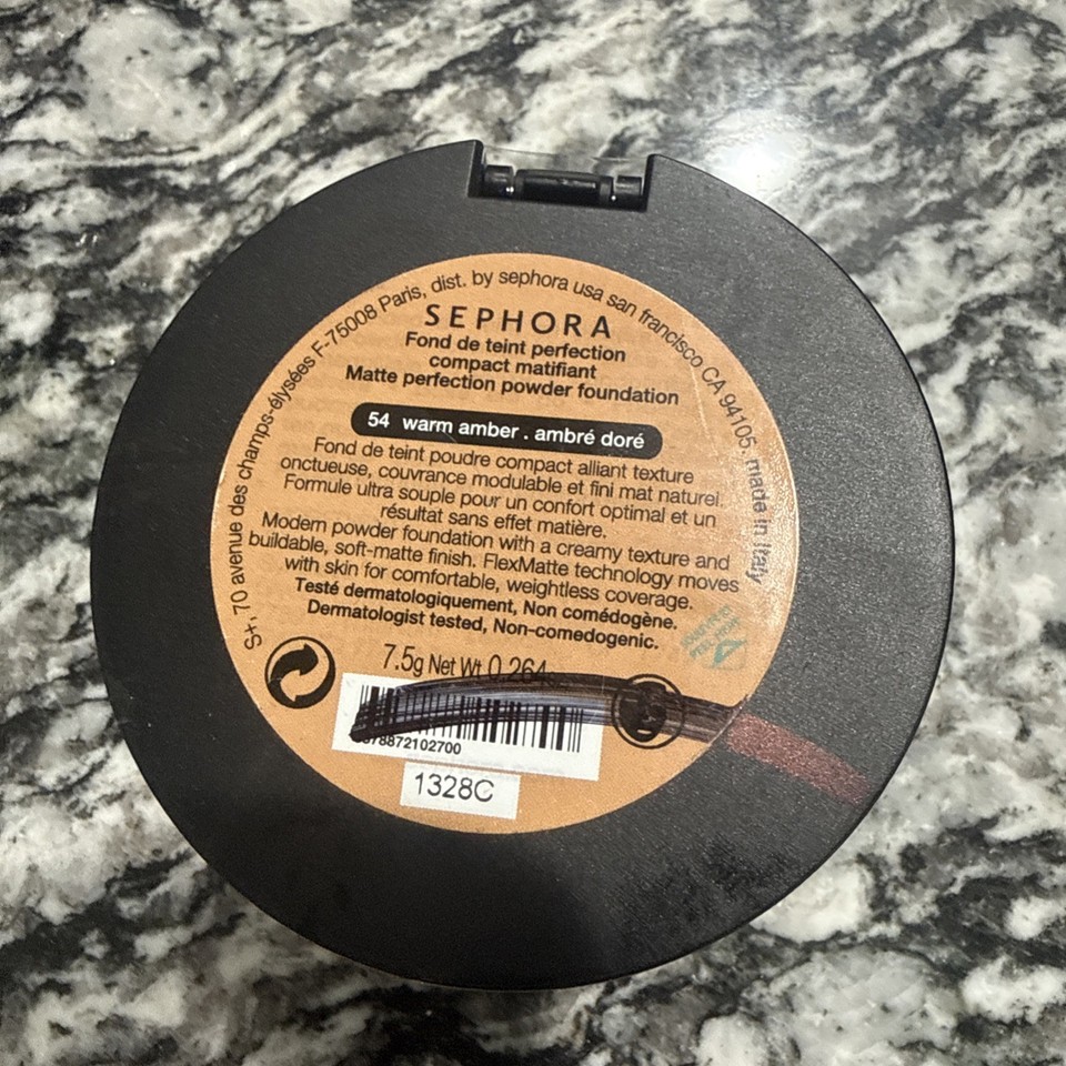 Sephora Matte Perfection Powder Foundation 54 Warm Amber Sealed Full ...