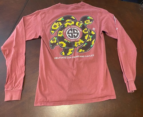 Simply Southern Collection Women Medium Shirt Sunflower Turtle Long ...