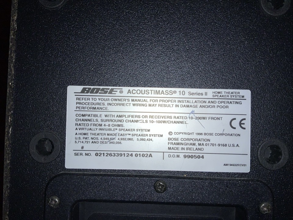 Bose Acoustimass 10 Series II Home Theater Speaker System Black | eBay UK