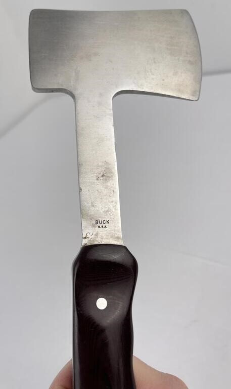 Vintage BUCK 106 HATCHET Hunter Axe MICARTA HANDLE w/ Original SHEATH ...
