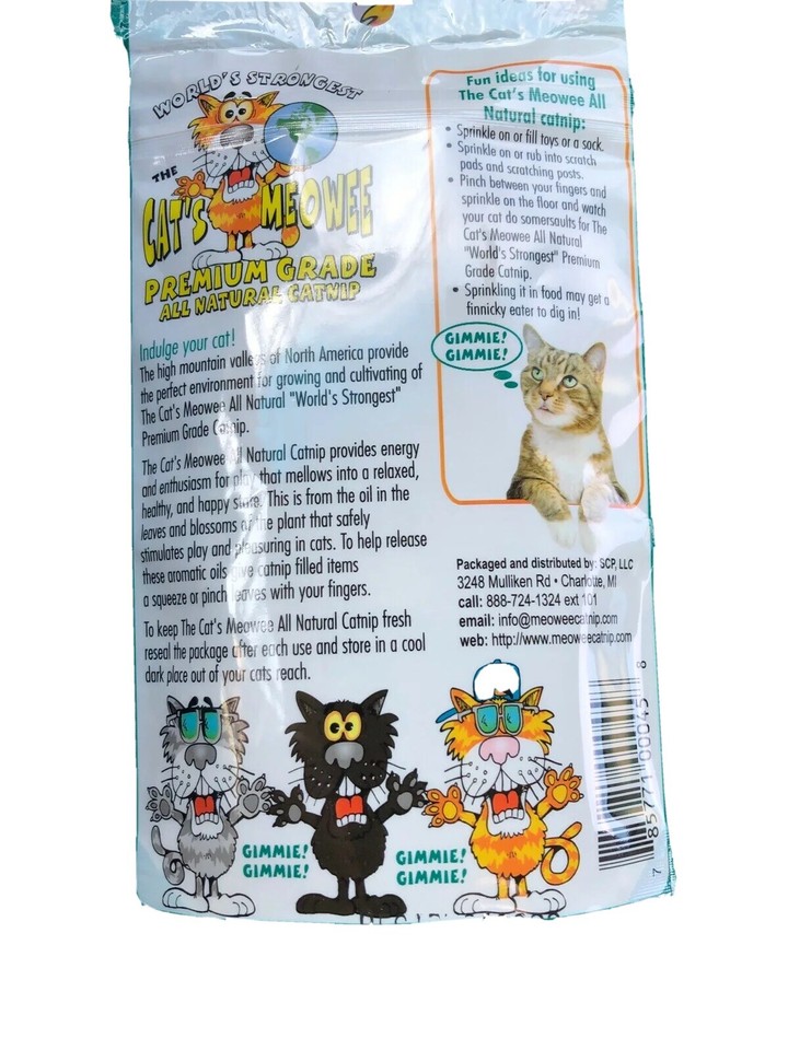 Lot Of 2 Cats Meowee Catnip Packs All Natural Resealable Pouch USA 🇺🇸😻 ...