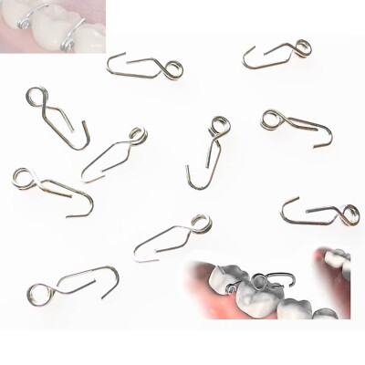 10Pcs Dental Self-Lock Separating Springs S.S Separators Orthodontics ...