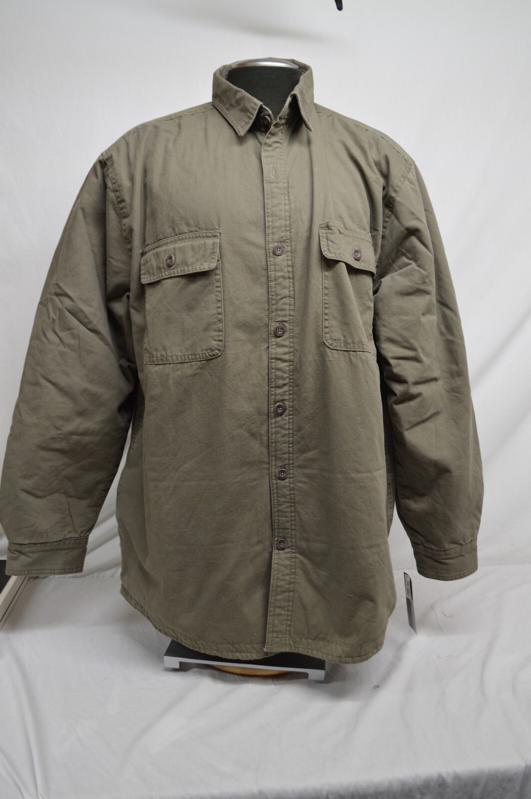 NEW Men's Marino Bay Fleece Lined Shirt Color is Olive Green Size XLT ...