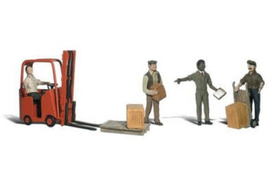NEW Woodland O Scale Workers w/Forklift Train Figures A2744 | eBay
