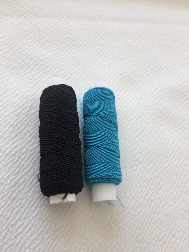 SHIRRING SHEARING ELASTIC THREAD 20 METRE SPOOLS PACK OF 2 REELS SEWING ...