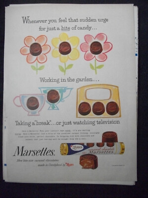 1958 Vintage Orig Magazine Ad Candy Mars Marsettes That Sudden Urge For ...
