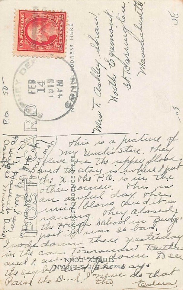 STEPNEY DEPOT, CT ~ STORE & POST OFFICE ~ REAL PHOTO POST CARD ~ used ...