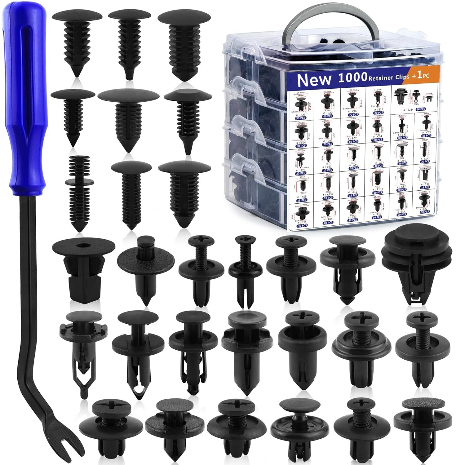 1000PCS Car Bumper Clips Shield Retainer Clips Plastic Rivet Push Pins ...