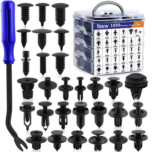 1000PCS Car Bumper Clips Shield Retainer Clips Plastic Rivet Push Pins ...