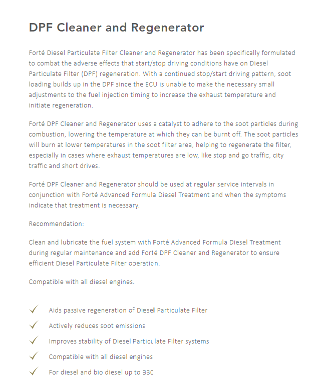 Forte Diesel Specialist Injector Cleaner + AF Diesel + DPF Cleaner 3 ...