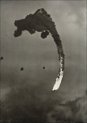 1950 Vintage Print 1943 WW2 Plane Shot Down Aerial Combat Flak Dogfight ...