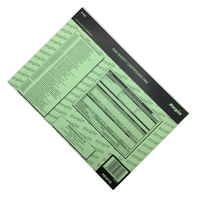 Regin REGP46 Gas Safety Landlord Certificate Record Pad 25 Duplicate ...