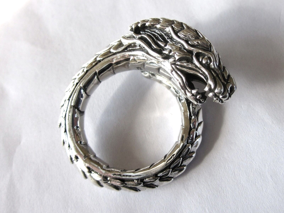 Sterling Silver Dragon Wrap Ring / size 6 / 925 Sterling Silver / 9.8 ...