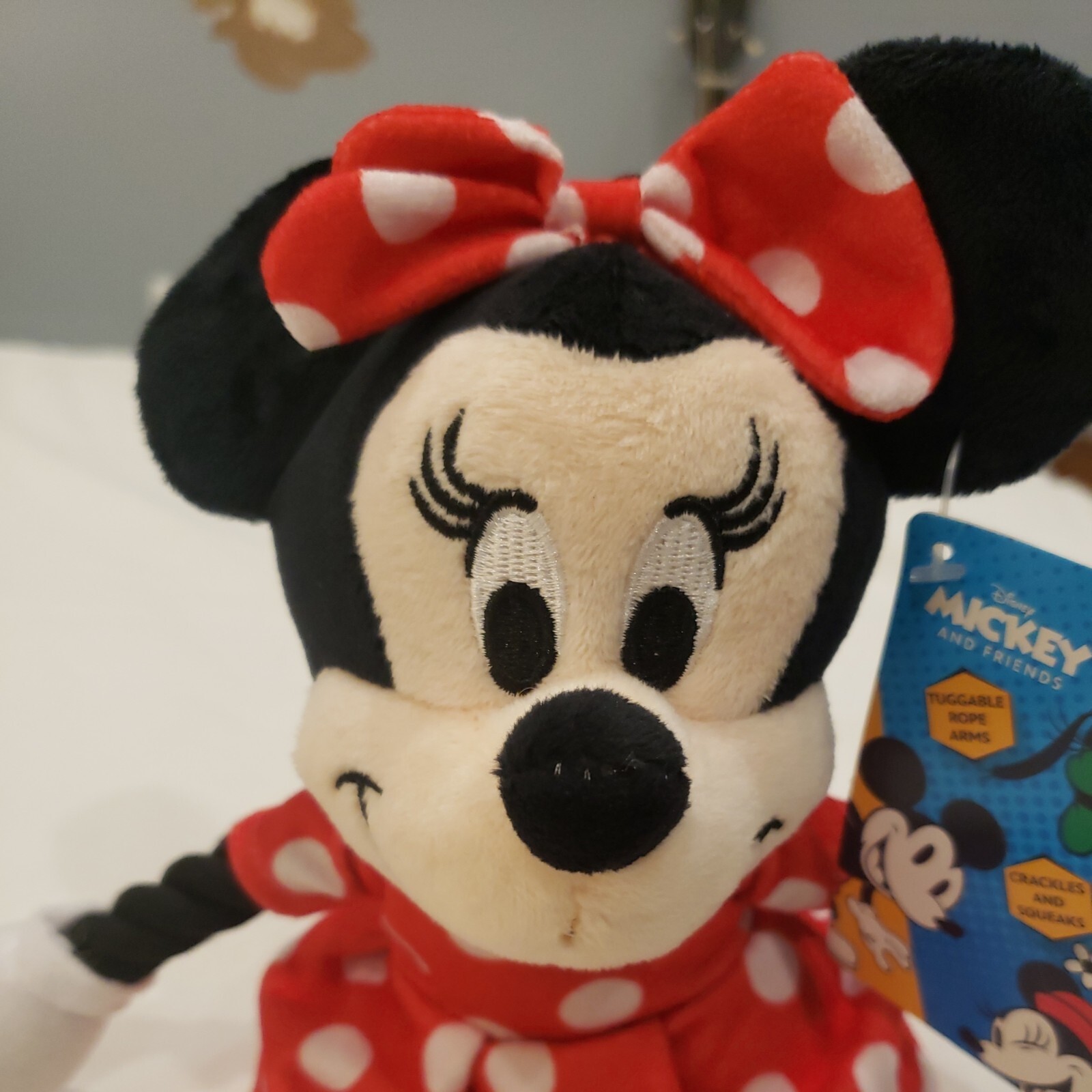 Disney Mickey & Friends Cosmic Rope Minnie Mouse Dog Toy Squeaky ...