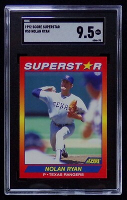 1992 SCORE SUPERSTAR NOLAN RYAN #50 SGC 9.5 ** MINT + ** NEW GRADE ...