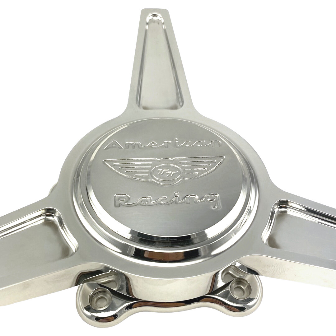 8" American Racing Polished Aluminum Tri Bar Wheel Spinner Center Hub ...