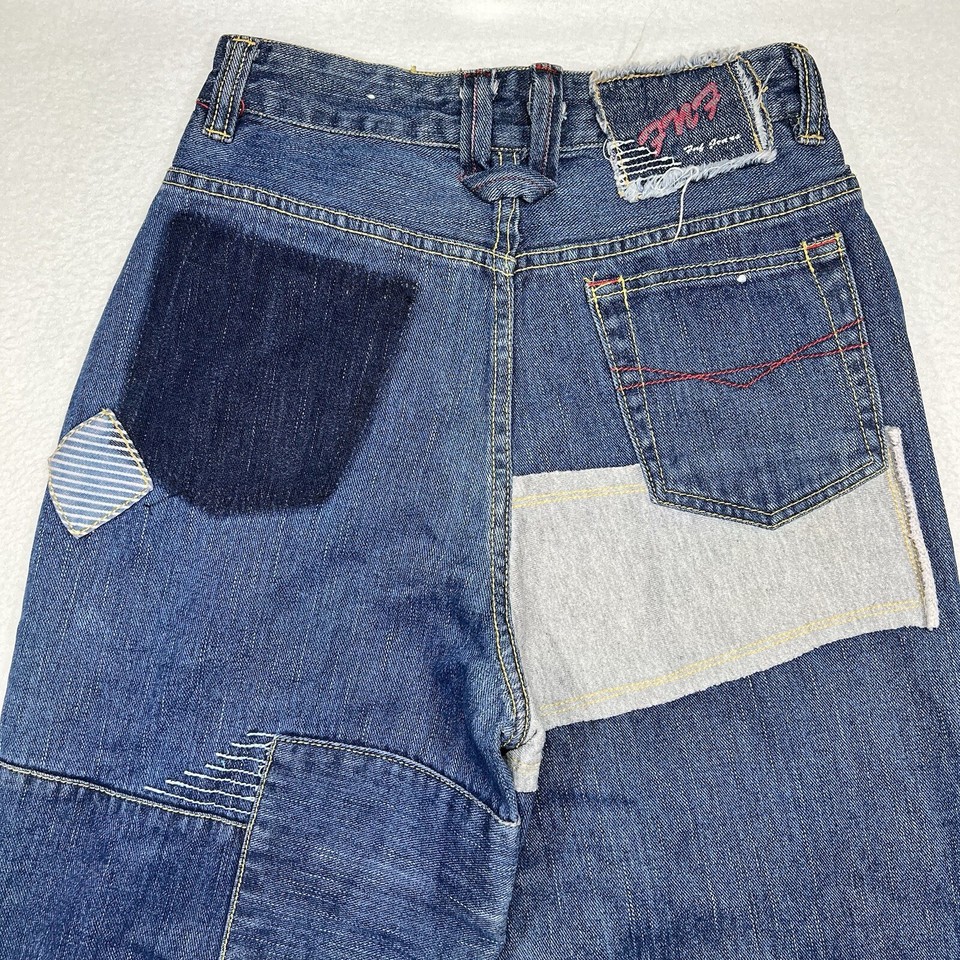 90s FNF Wide Leg Denim Jeans Y2K Patch Heavyweight Streetwear Skate ...